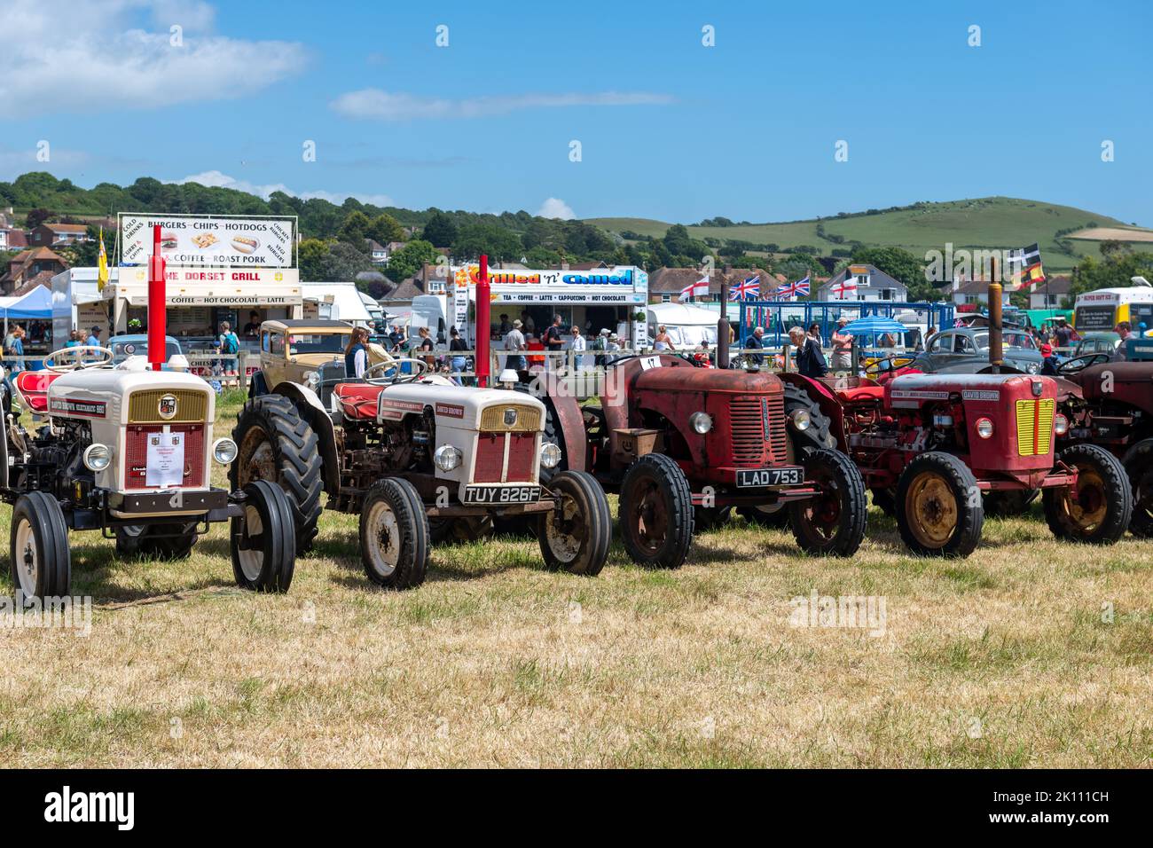 West Bay.Dorset.United Kingdom.June 12th 2022.A row of vintage David ...