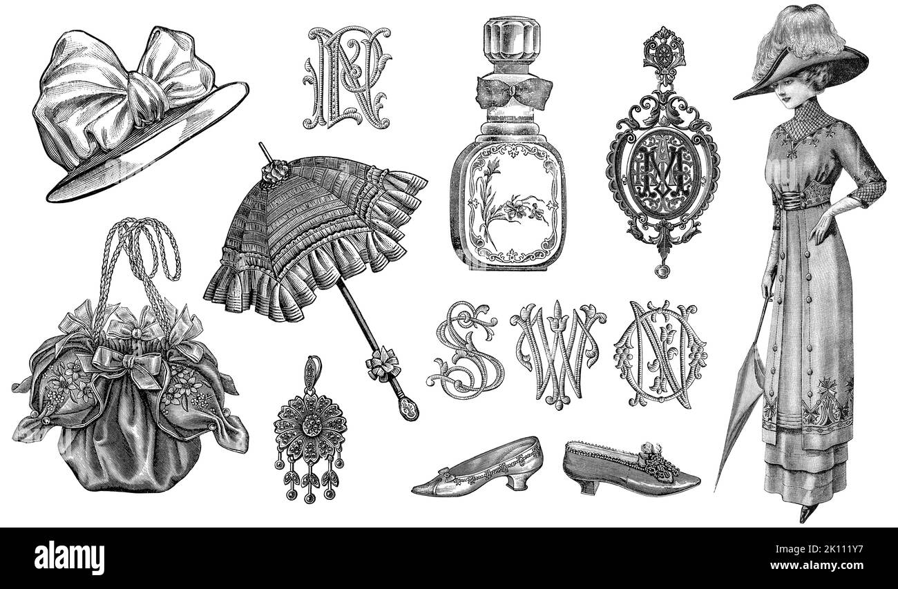 Victorian floral woman clipart hi-res stock photography and images - Alamy