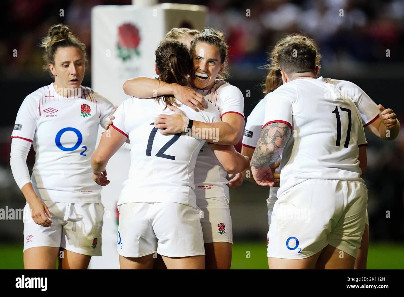 England's Helena Rowland celebrates with Claudia MacDonald after ...