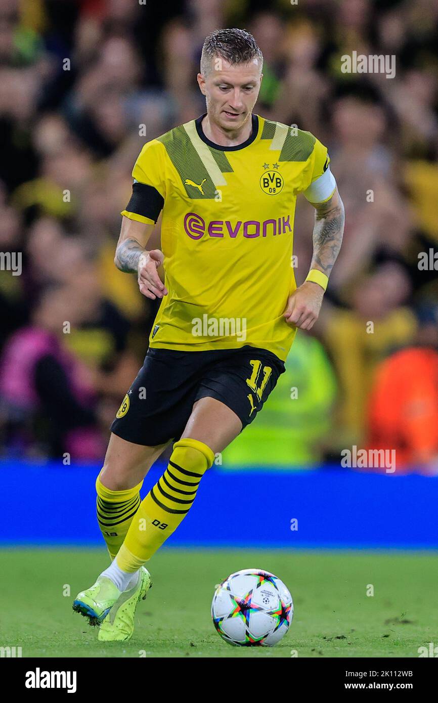 Manchester, UK. 14th Sep, 2022. Marco Reus #11 of Borussia Dortmund ...