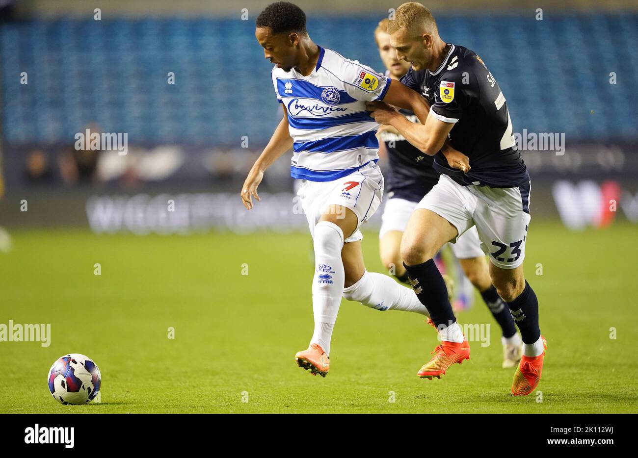 Queens Park Rangers Chris Willock (left) and Millwall's George Saville ...