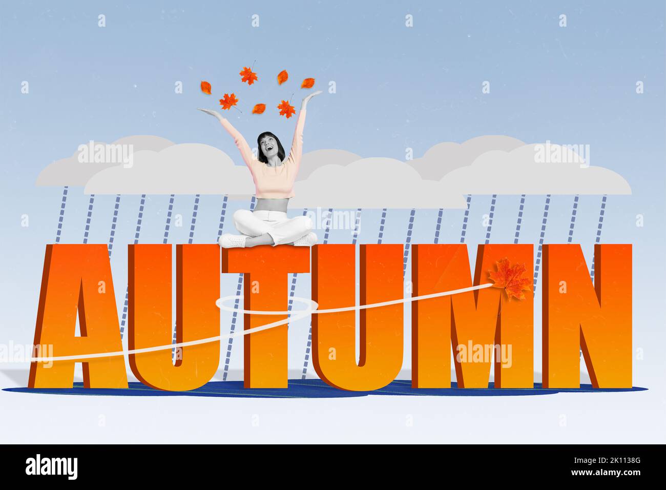 Creative trend collage of millennial lady excited positive smiling ...