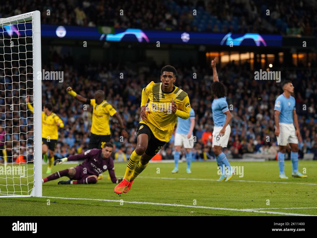 Borussia Dortmund's Jude Bellingham celebrates scoring their side's ...