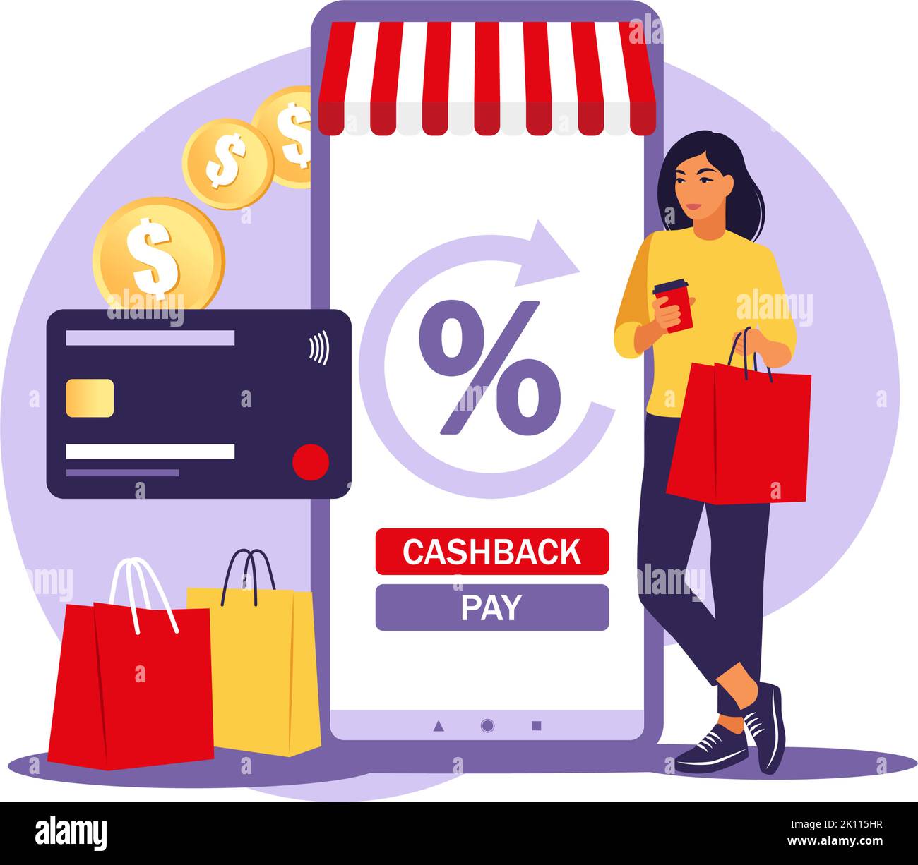 Cash Back Concept Saving Money Loyalty Program Rebate Program
