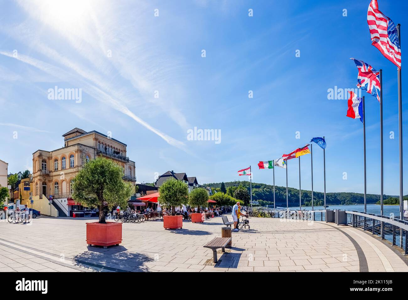 Rhine Promenade, Remagen, Germany Stock Photo - Alamy