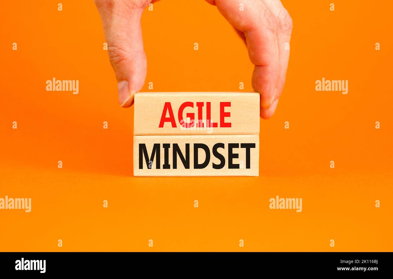 Agile mindset symbol. Concept words Agile mindset on wooden blocks ...