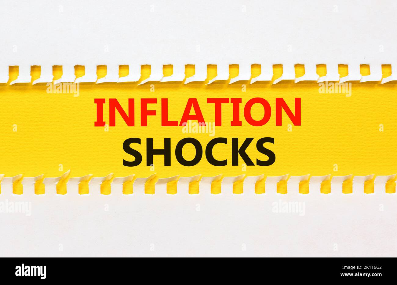 Inflation shocks symbol. Concept words Inflation shocks on yellow and ...