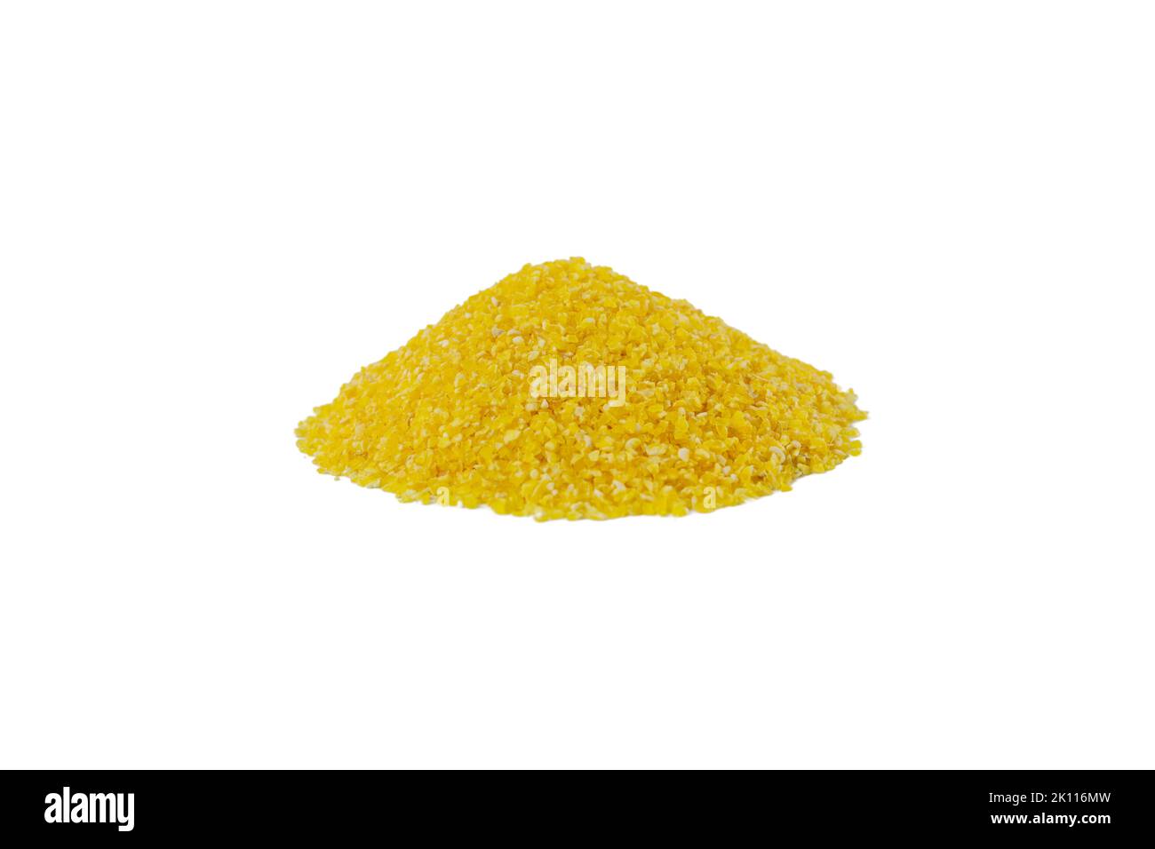 corn grits heap isolated on white background. nutrition. food ...