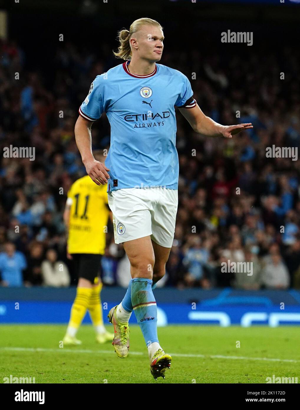 Manchester City's Erling Haaland celebrates scoring their side's second ...