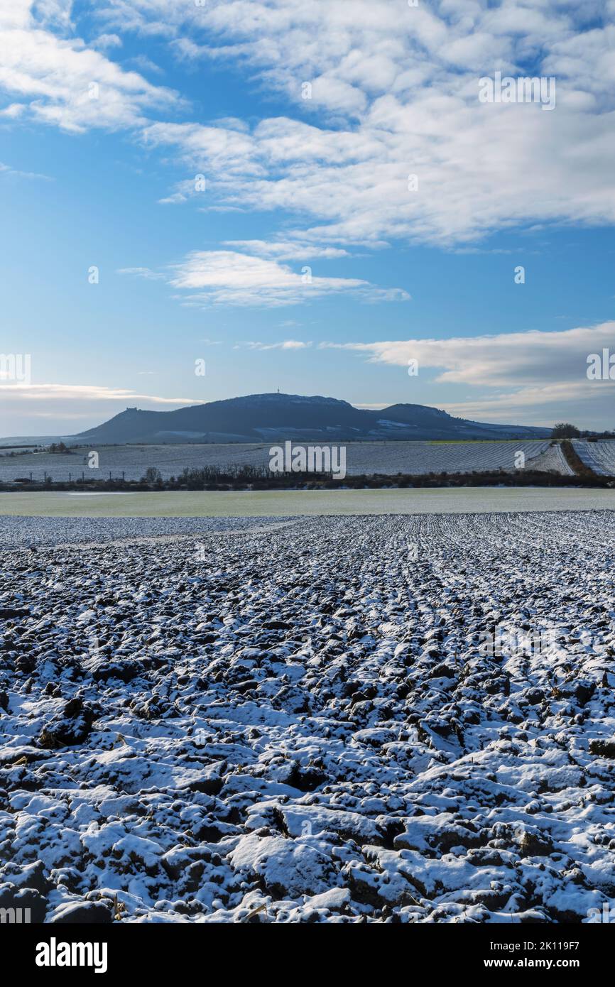Winter landscape under Palava near Sonberk, South Moravia, Czech ...