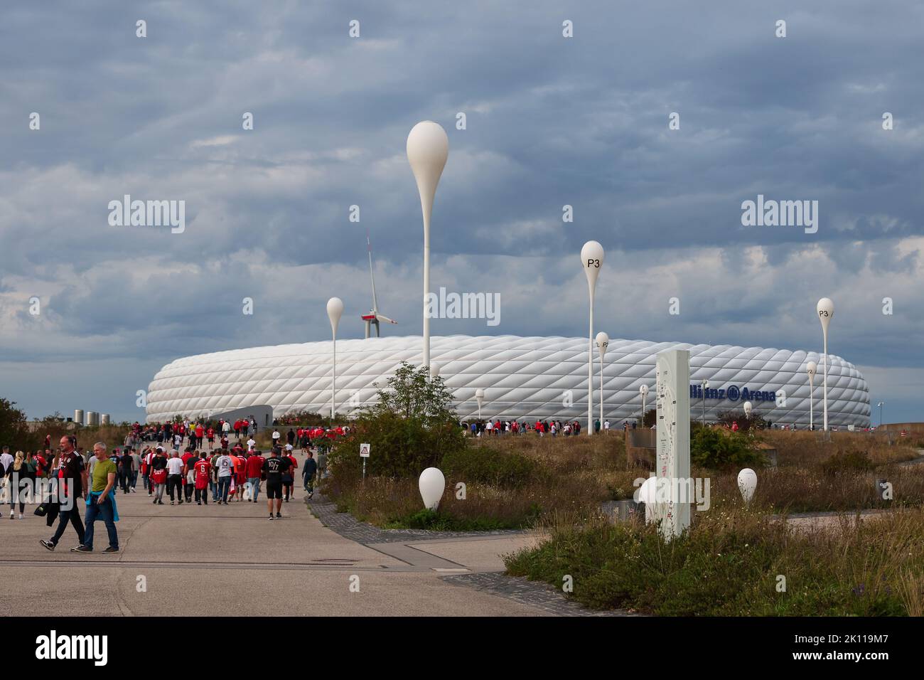 General view outside the stadium prior the UEFA Champions League match ...