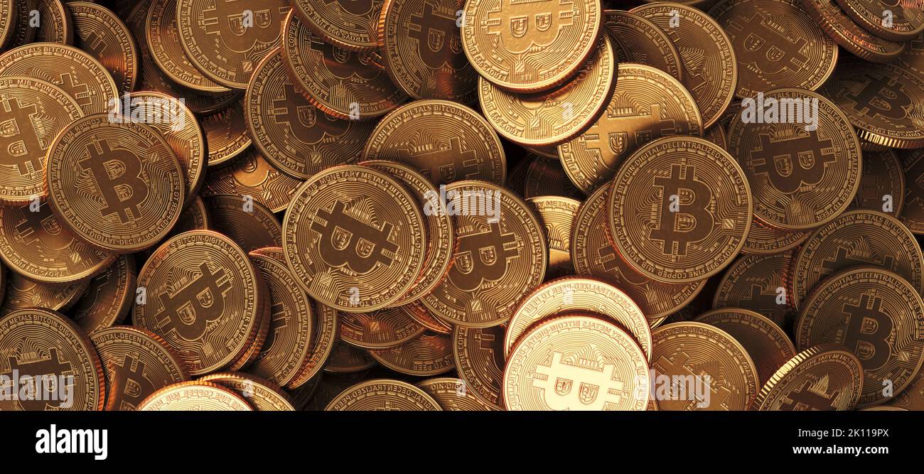 Bitcoin Crypto currency coins background. BTC Gold bitcoin Bit Coins ...