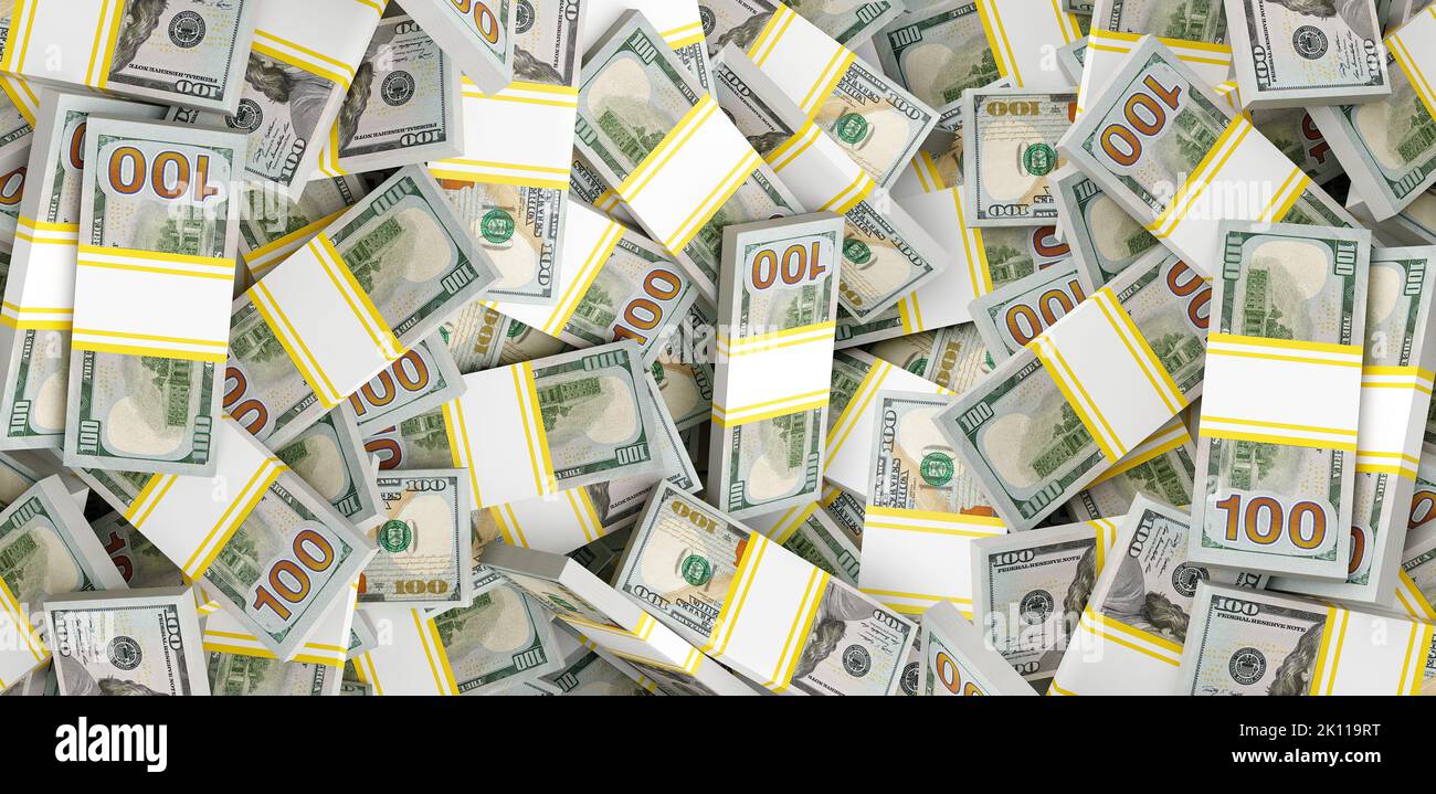 Dollars in packs money. American currency business concept with dollars ...