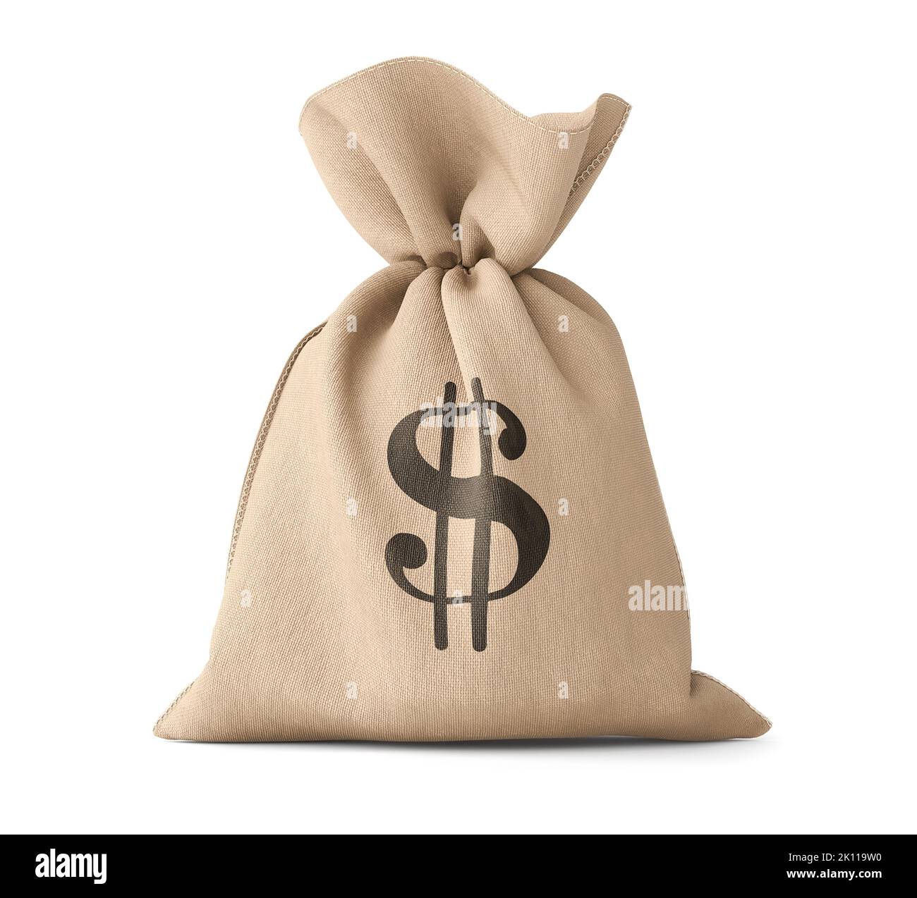 Sack full of money dollars, isolated white background clipping path ...