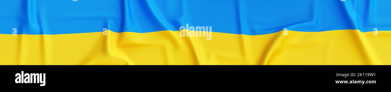 Ukraine. National Ukrainian flag of blue and yellow color on the ...