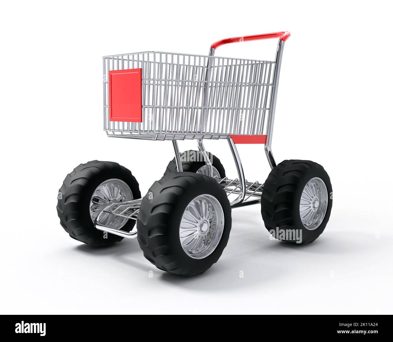 Super shopping cart isolated over whitre background Stock Photo - Alamy