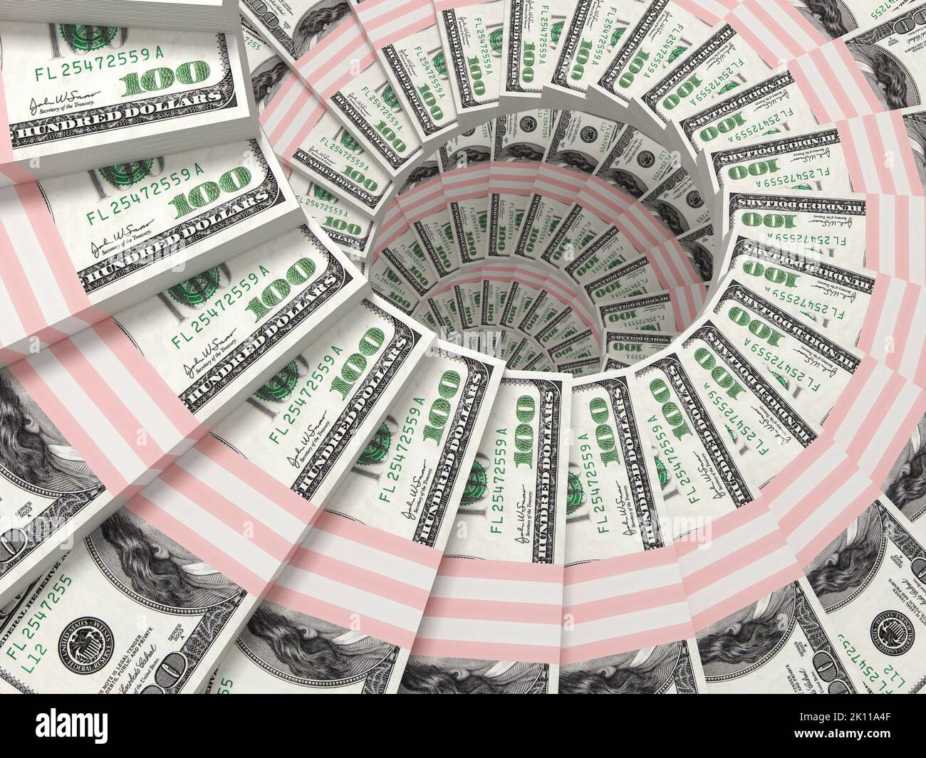 100 dollar money packs hi-res stock photography and images - Alamy