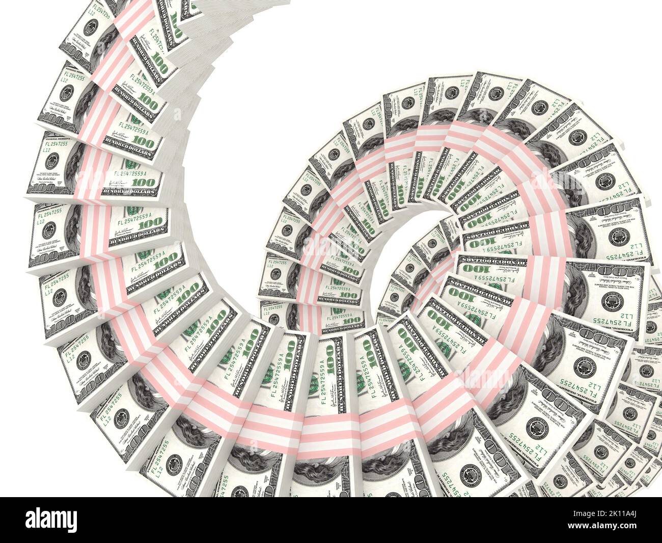 Many many dollars packs money 3d model Stock Photo - Alamy
