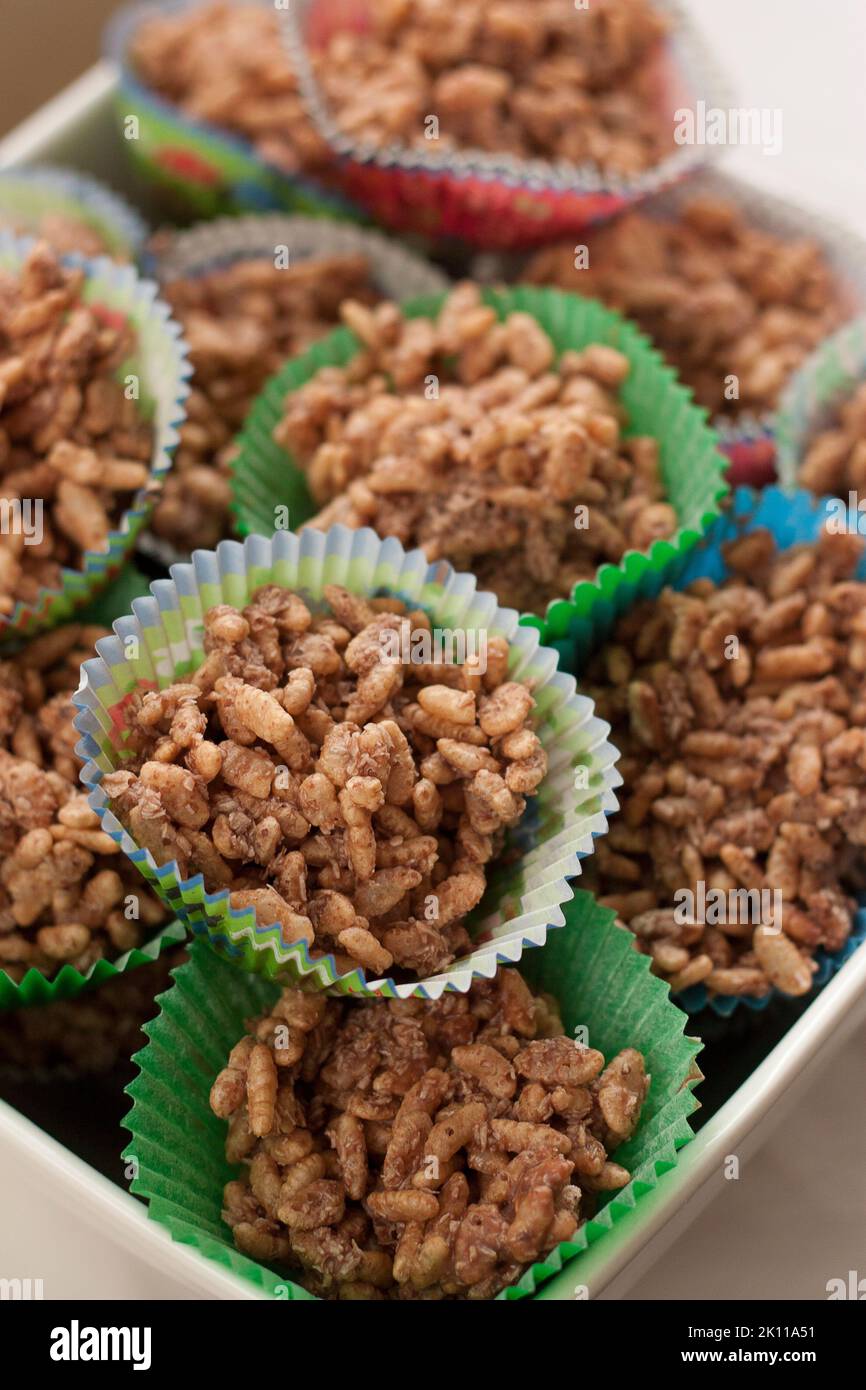 Rice crispy treats at a kids birthday party Stock Photo - Alamy