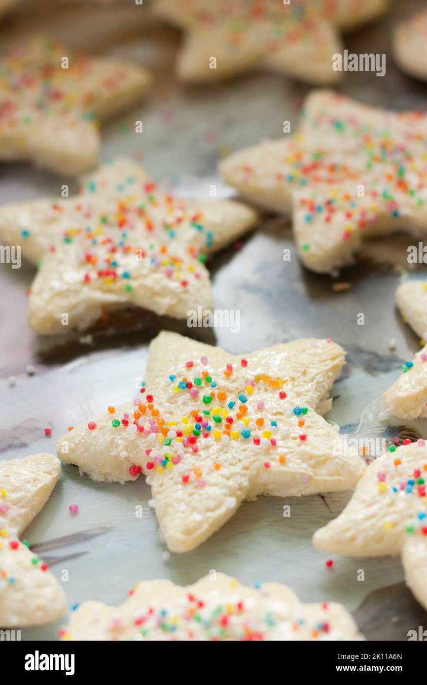 Fairy bread cut into star shapes Stock Photo - Alamy