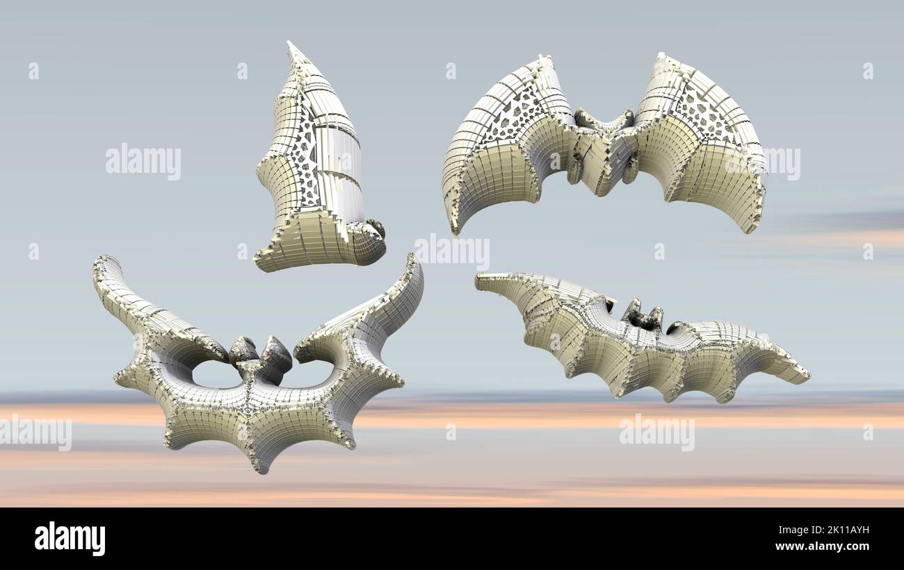 A 3D Illustration of an architectural structure based on the shape and ...