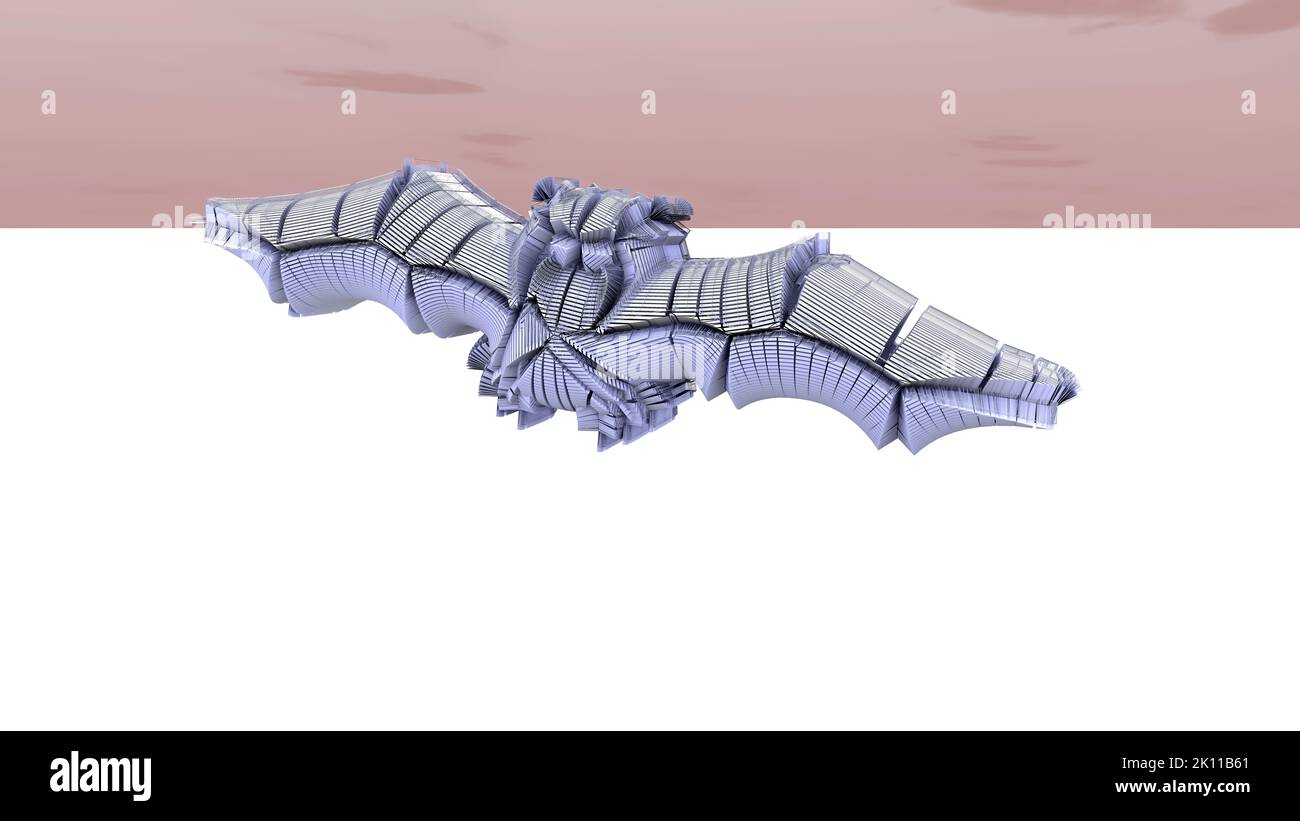 A 3D Illustration of an architectural structure based on the shape and ...