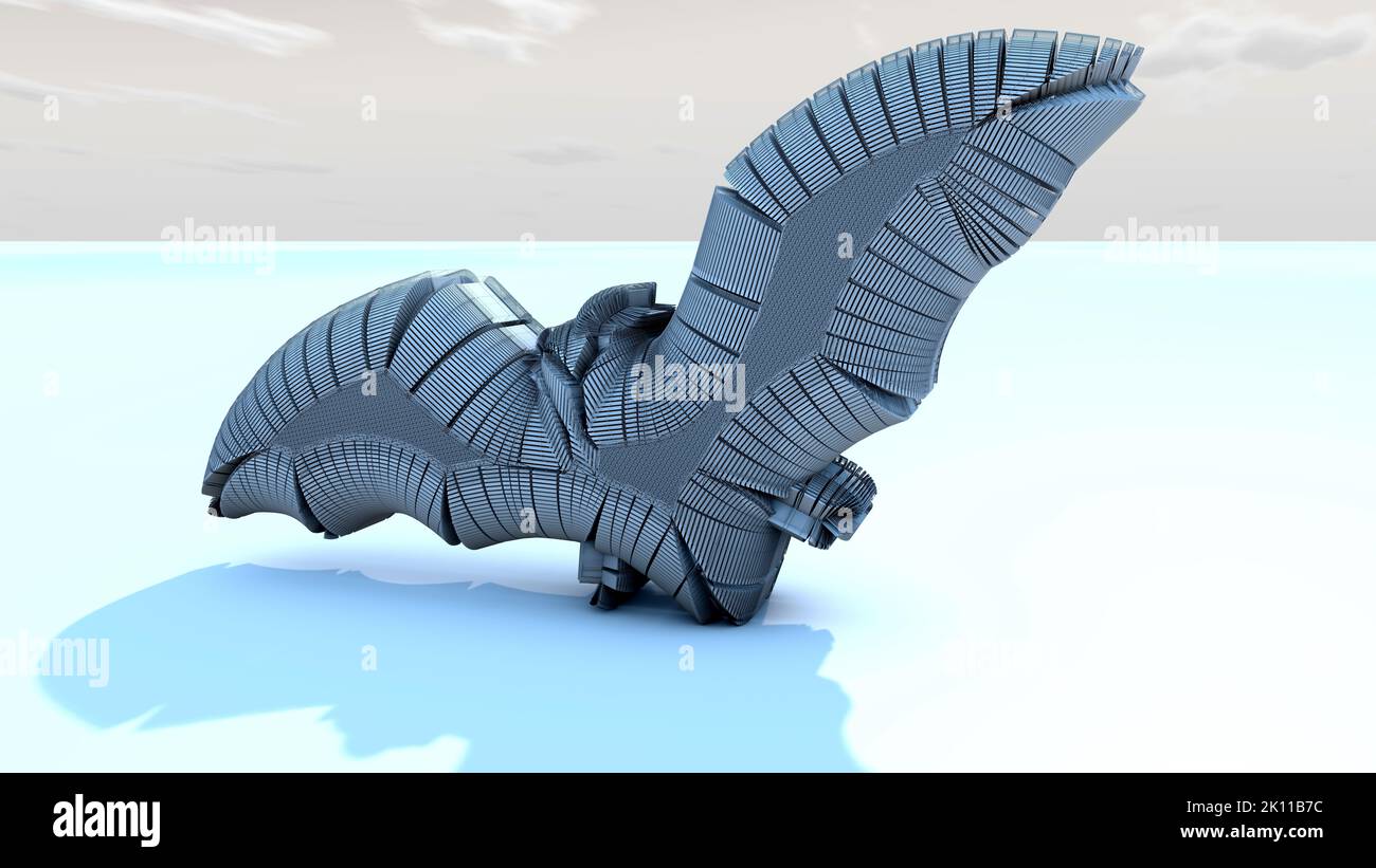 A 3D Illustration of an architectural structure based on the shape and ...