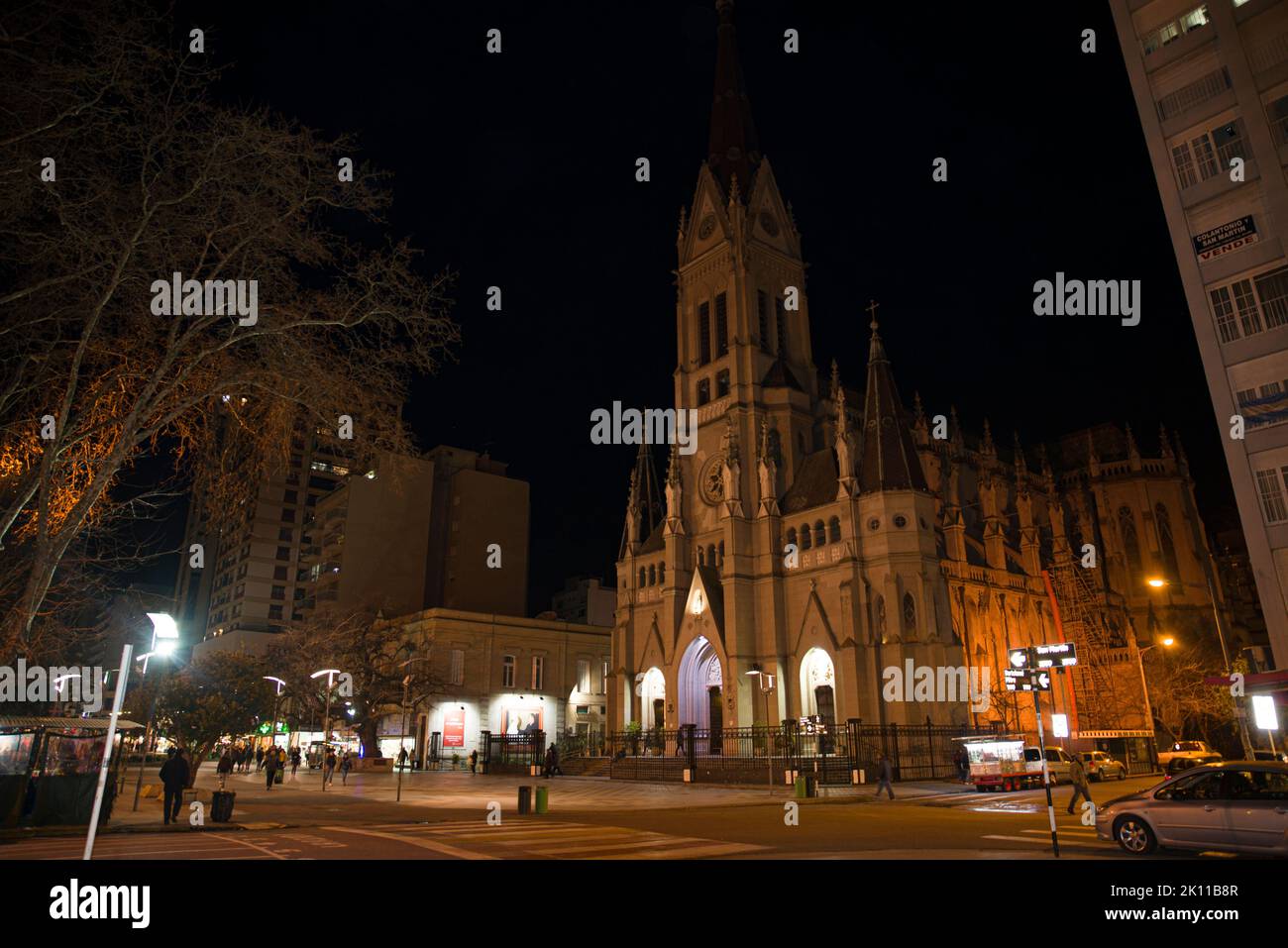 Mar del Plata Cathedral at night Stock Photo - Alamy