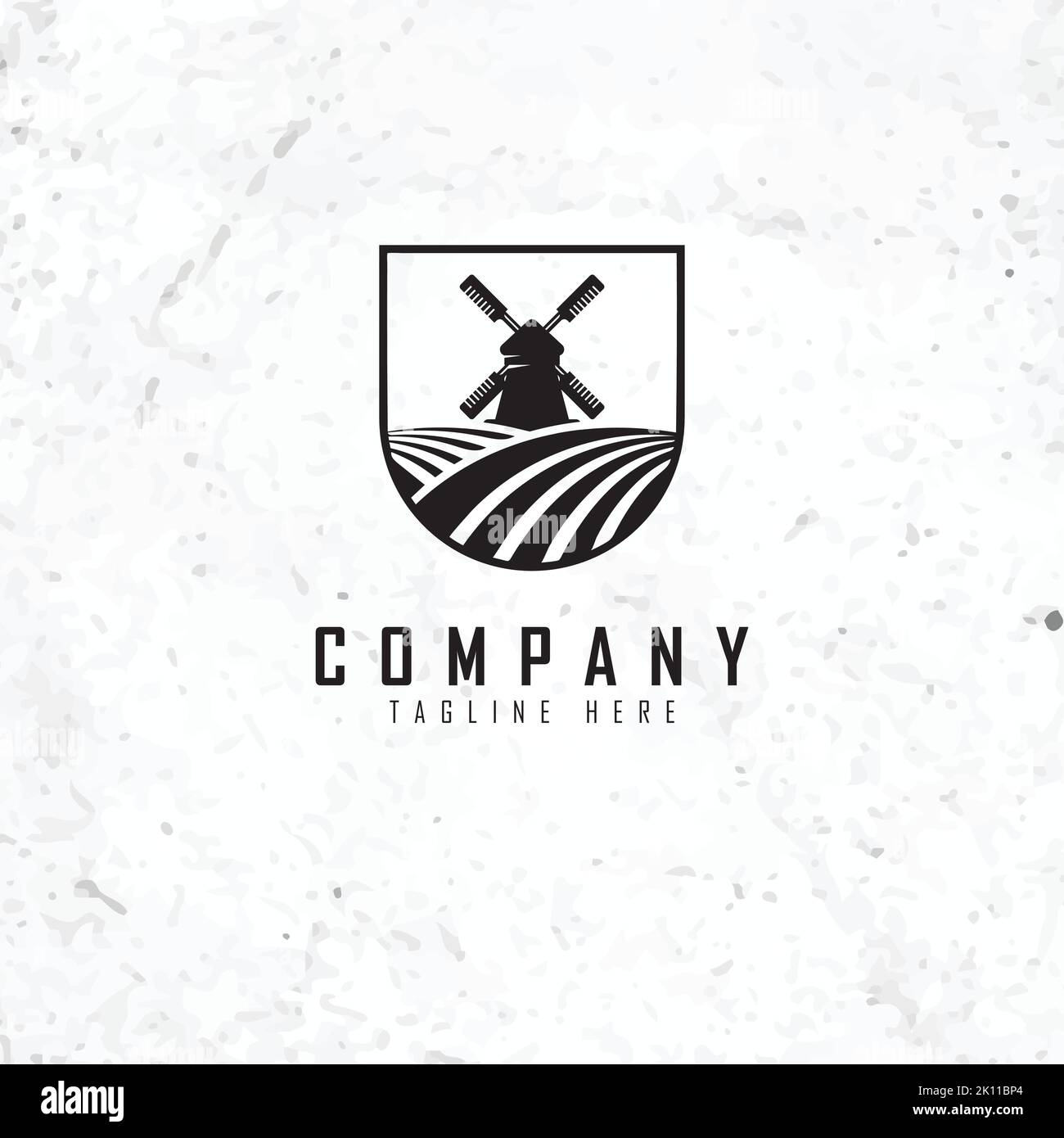 Wheat field windmill landscape Stock Vector Images - Alamy