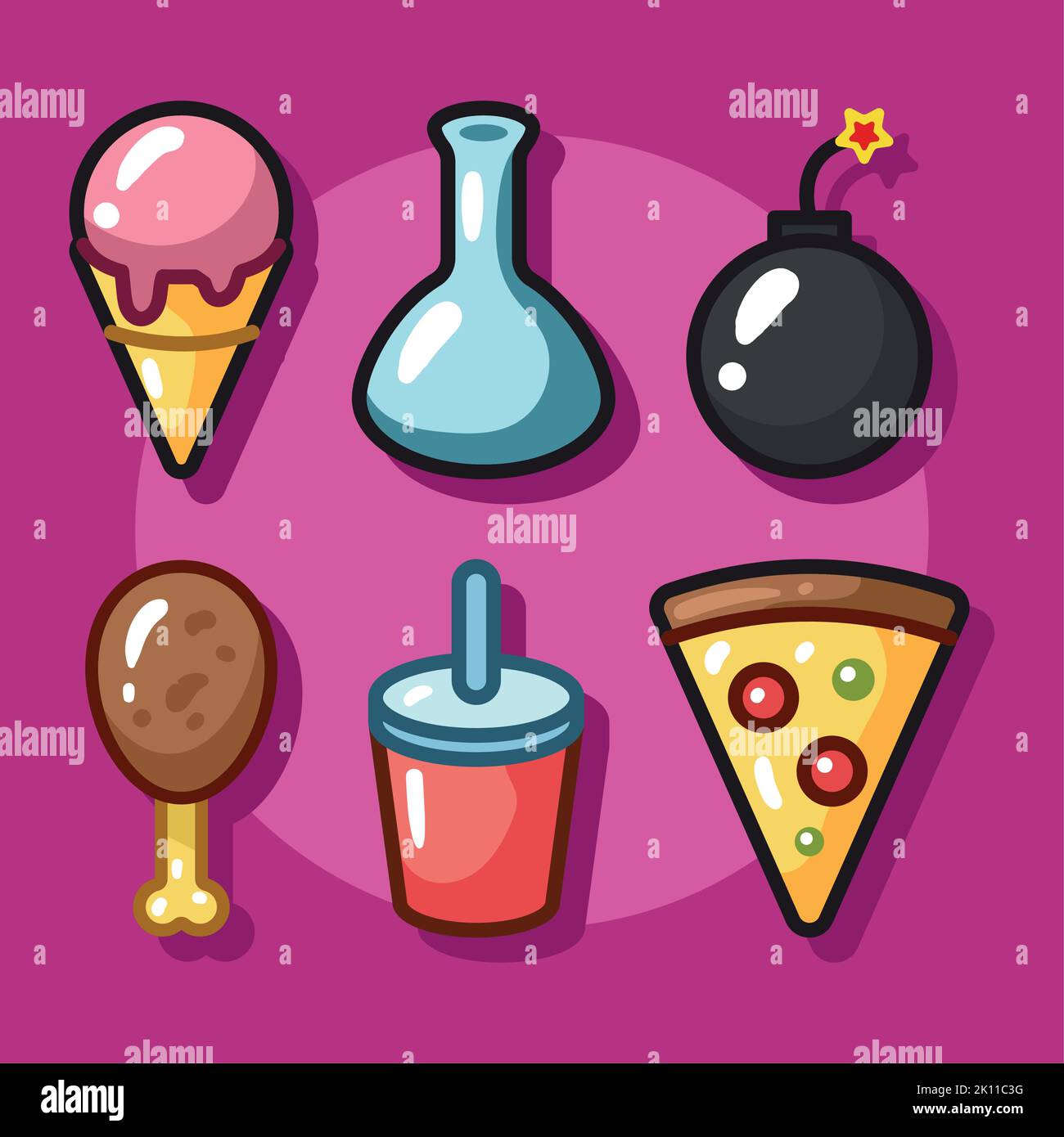 icon set of cartoon things Stock Vector Image & Art - Alamy