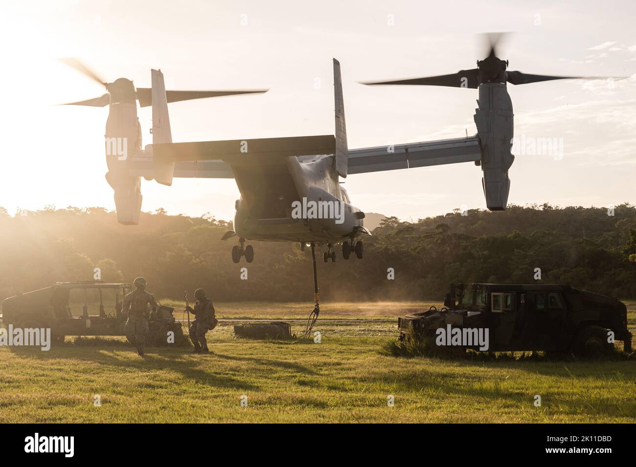 U.S. Marines with Combat Logistics Battalion 4 attach a concrete slab ...