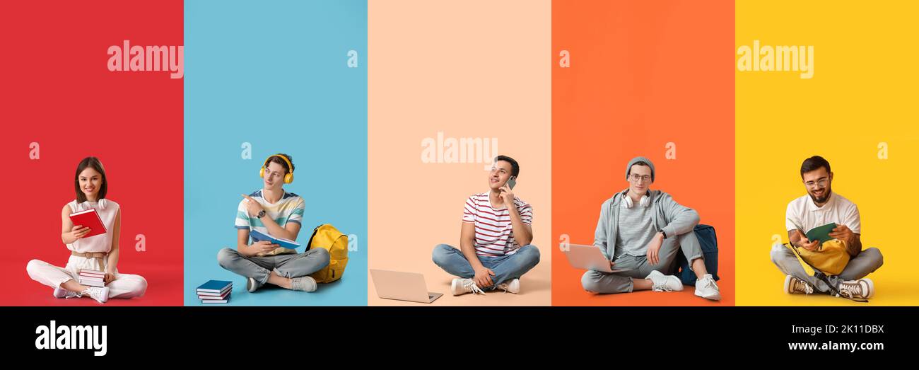 Collage students on color hi-res stock photography and images - Alamy