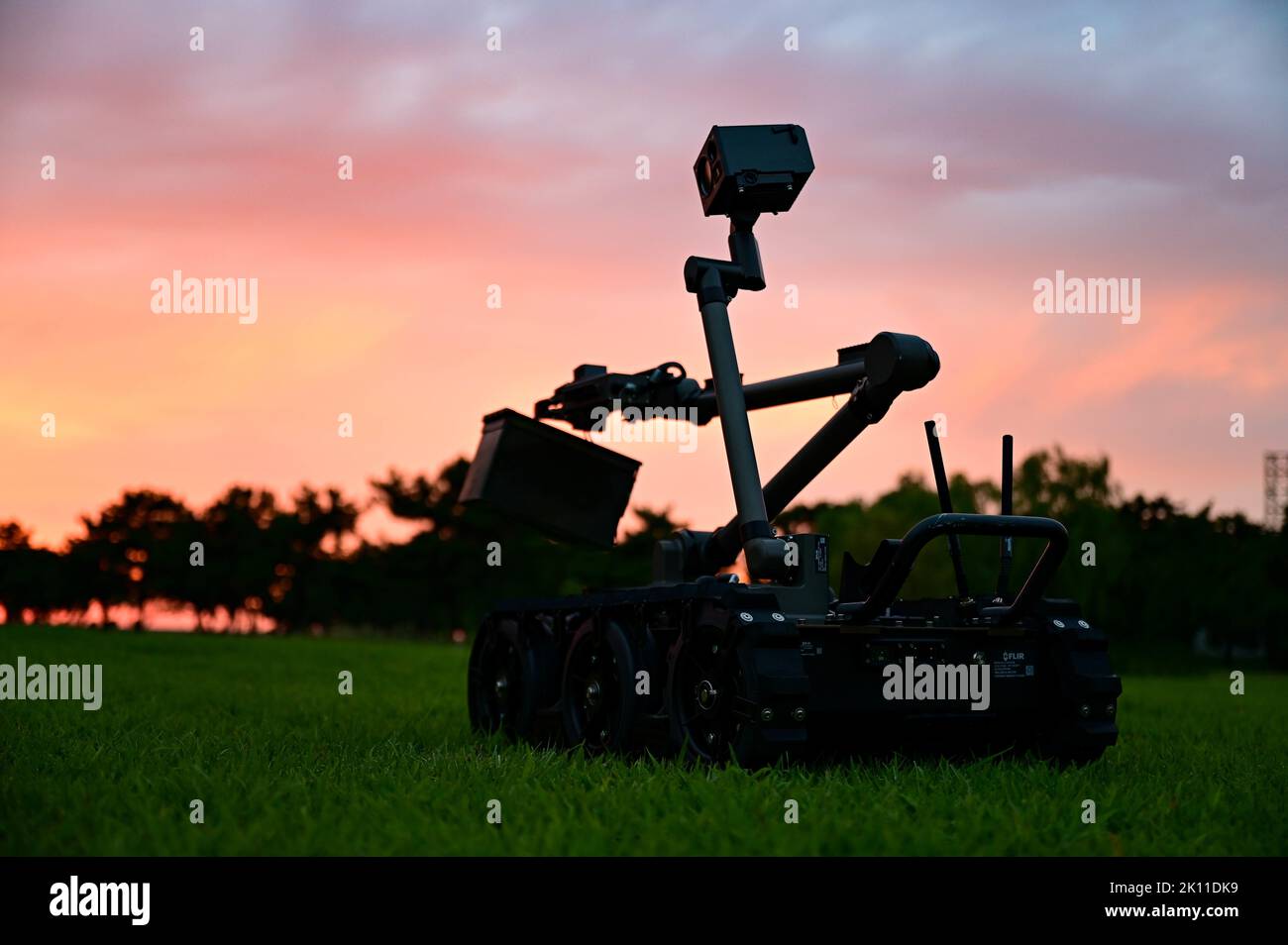 An 8th Civil Engineer Squadron explosive ordnance disposal (EOD) robot ...