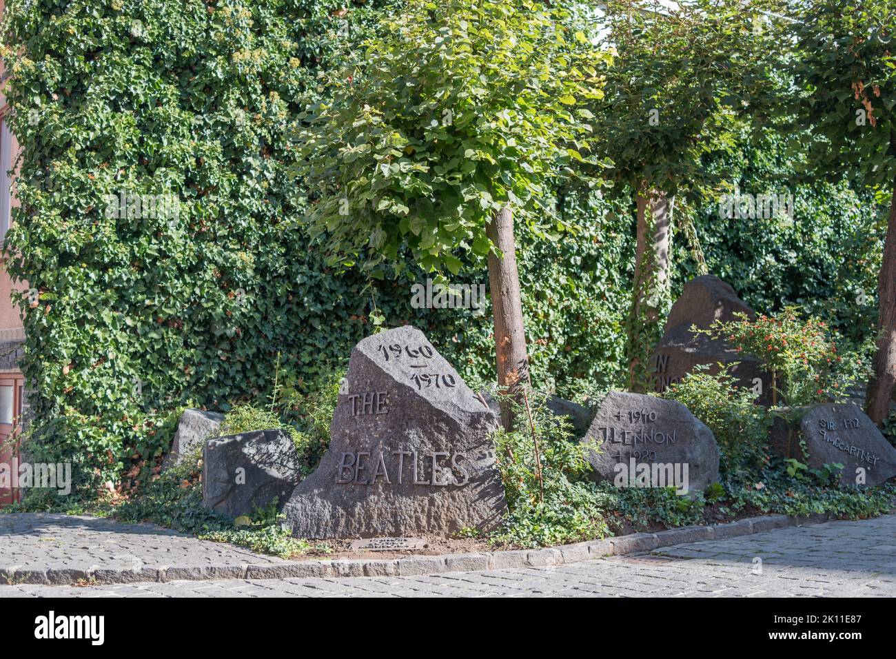 Bardejov, Slovakia - 9.15.2022 Inscription The Beatles on the stone in ...