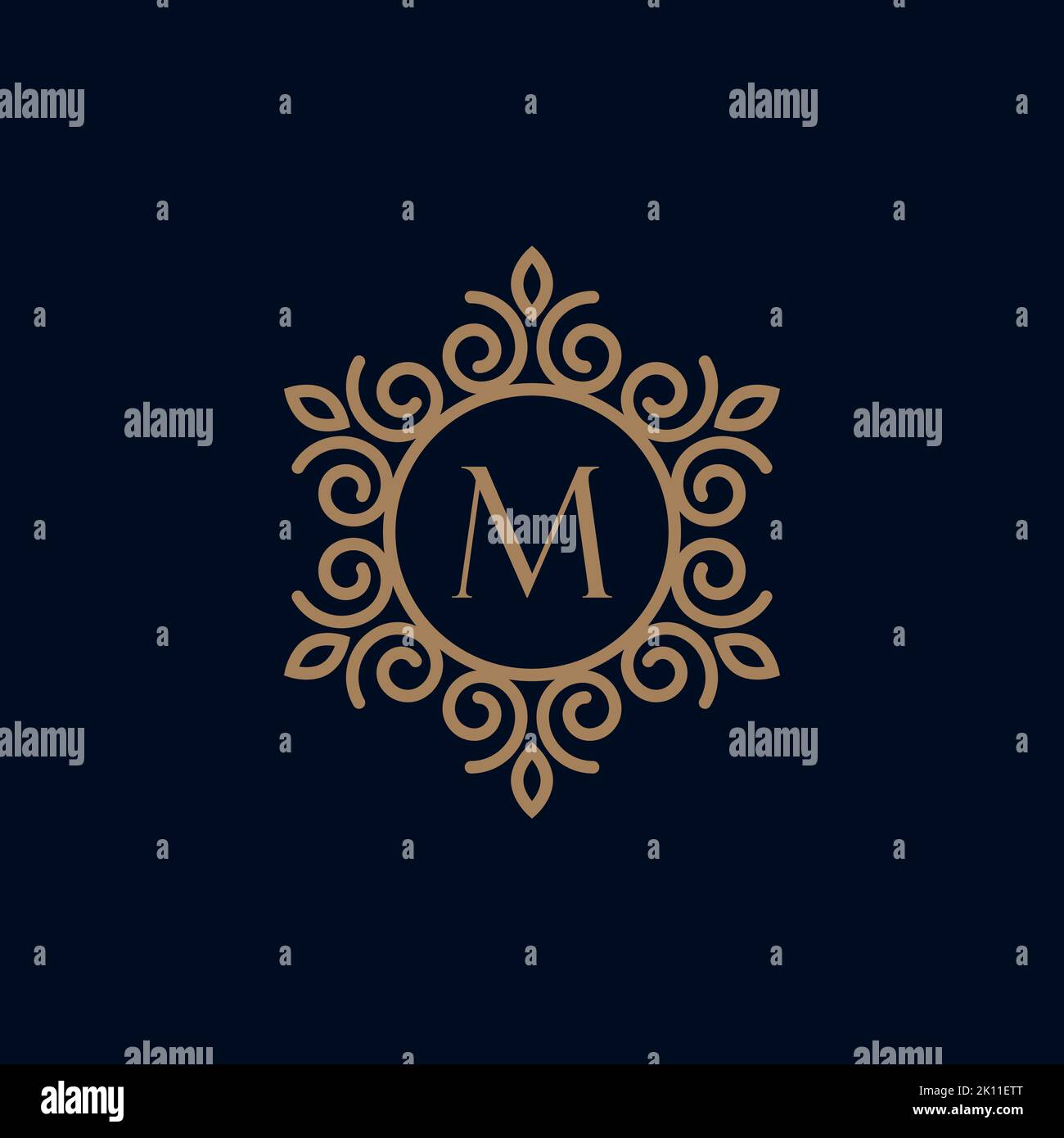 elegant monogram letter M logo design template Stock Vector Image & Art ...