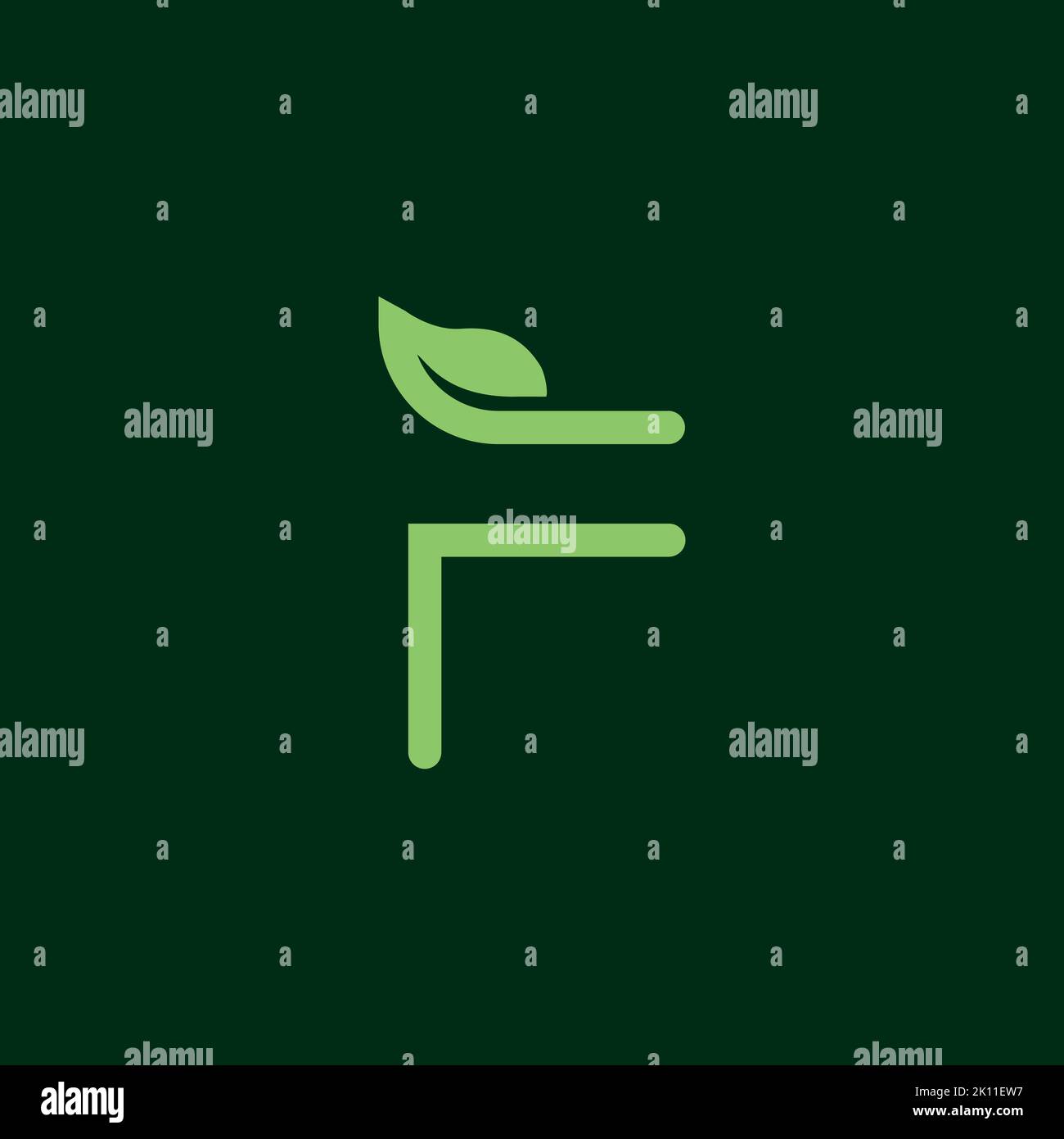 creative letter F with leaf logo design template. Organic logo company ...