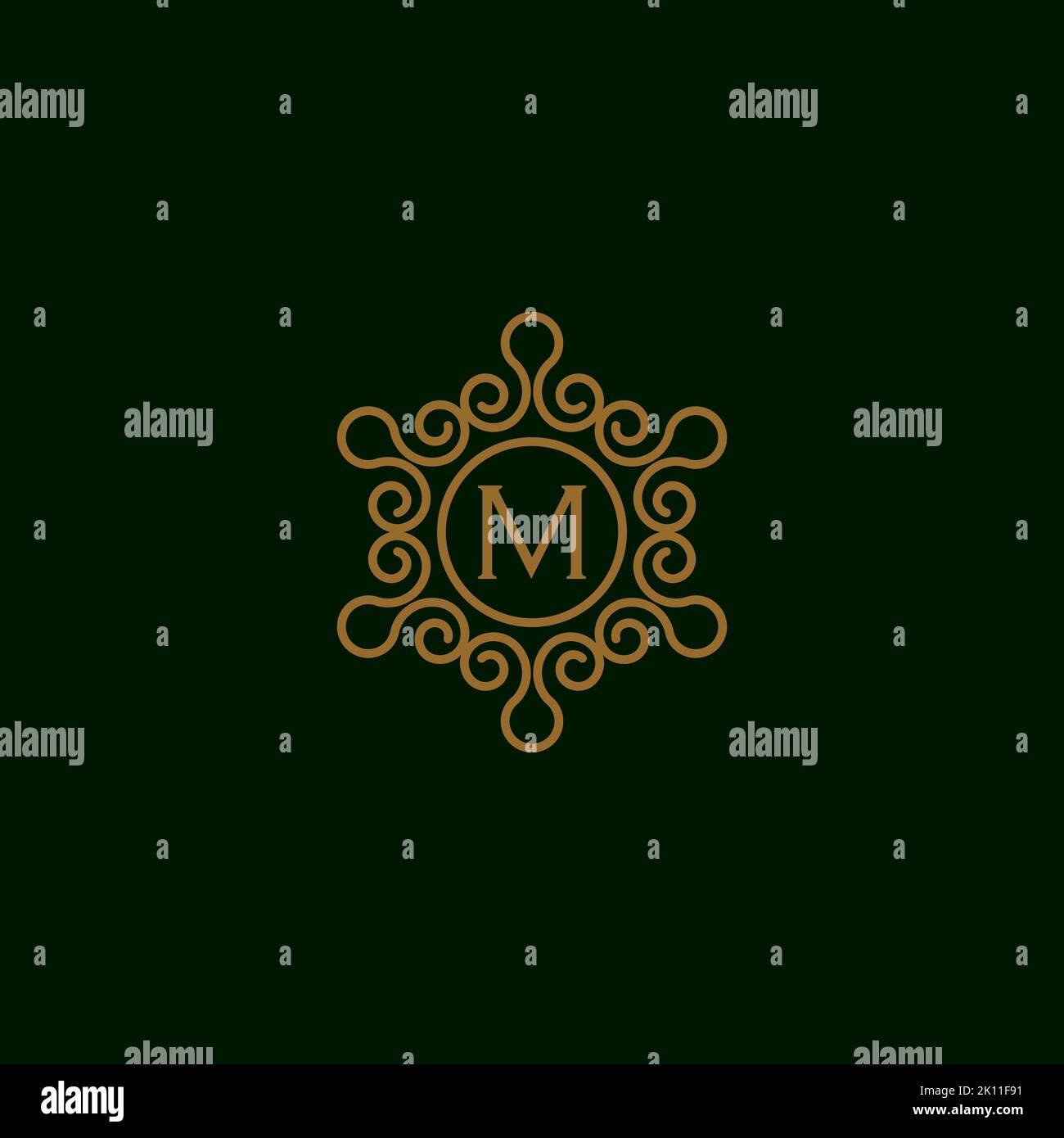 elegant monogram letter M logo design template Stock Vector Image & Art ...