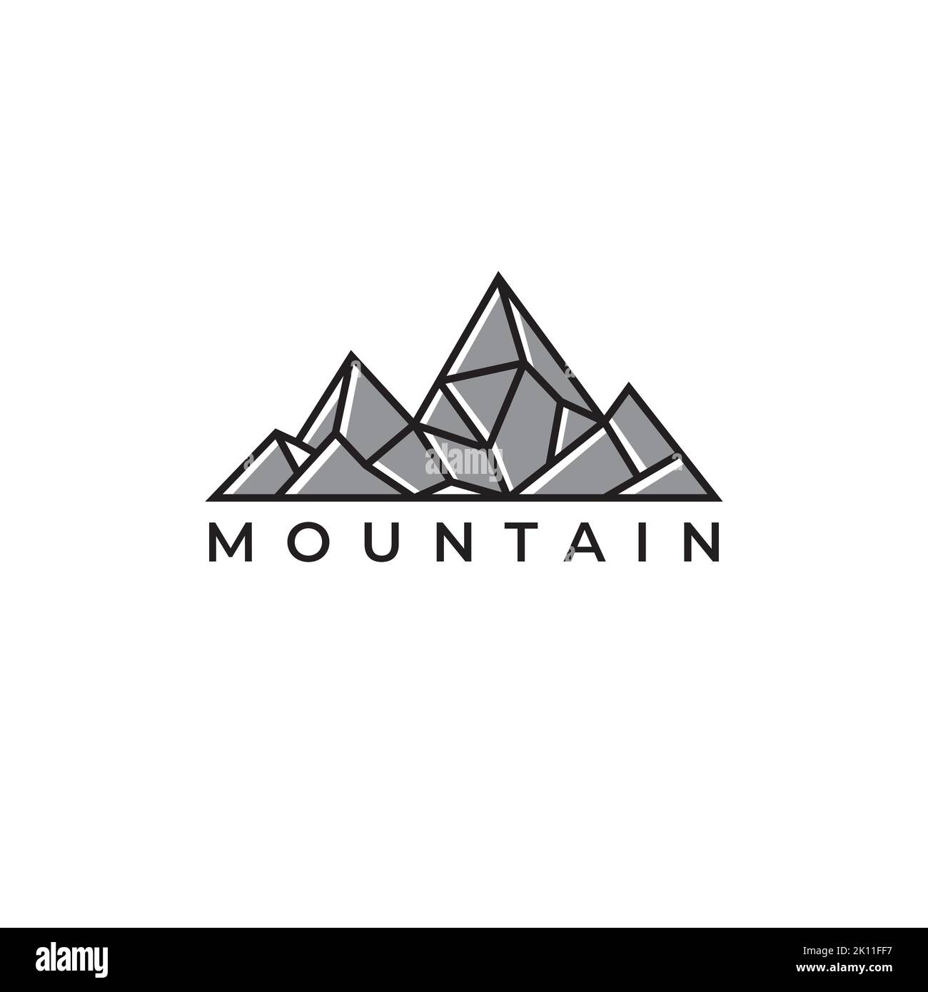 Mountain logo design template. creative stones icon vector. Mountain ...