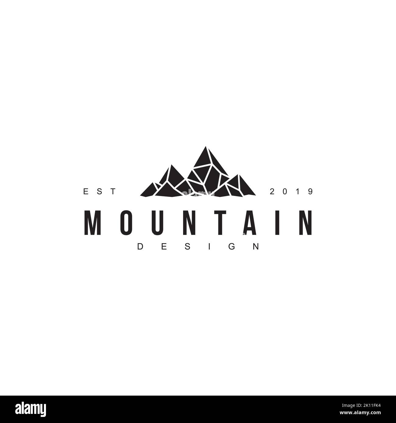 Mountain logo design template. creative stones icon vector. Mountain ...