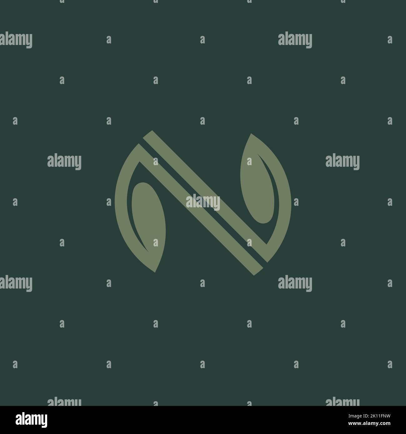 letter N with leaf logo design vector template. Creative initial N icon inspiration Stock Vector ...