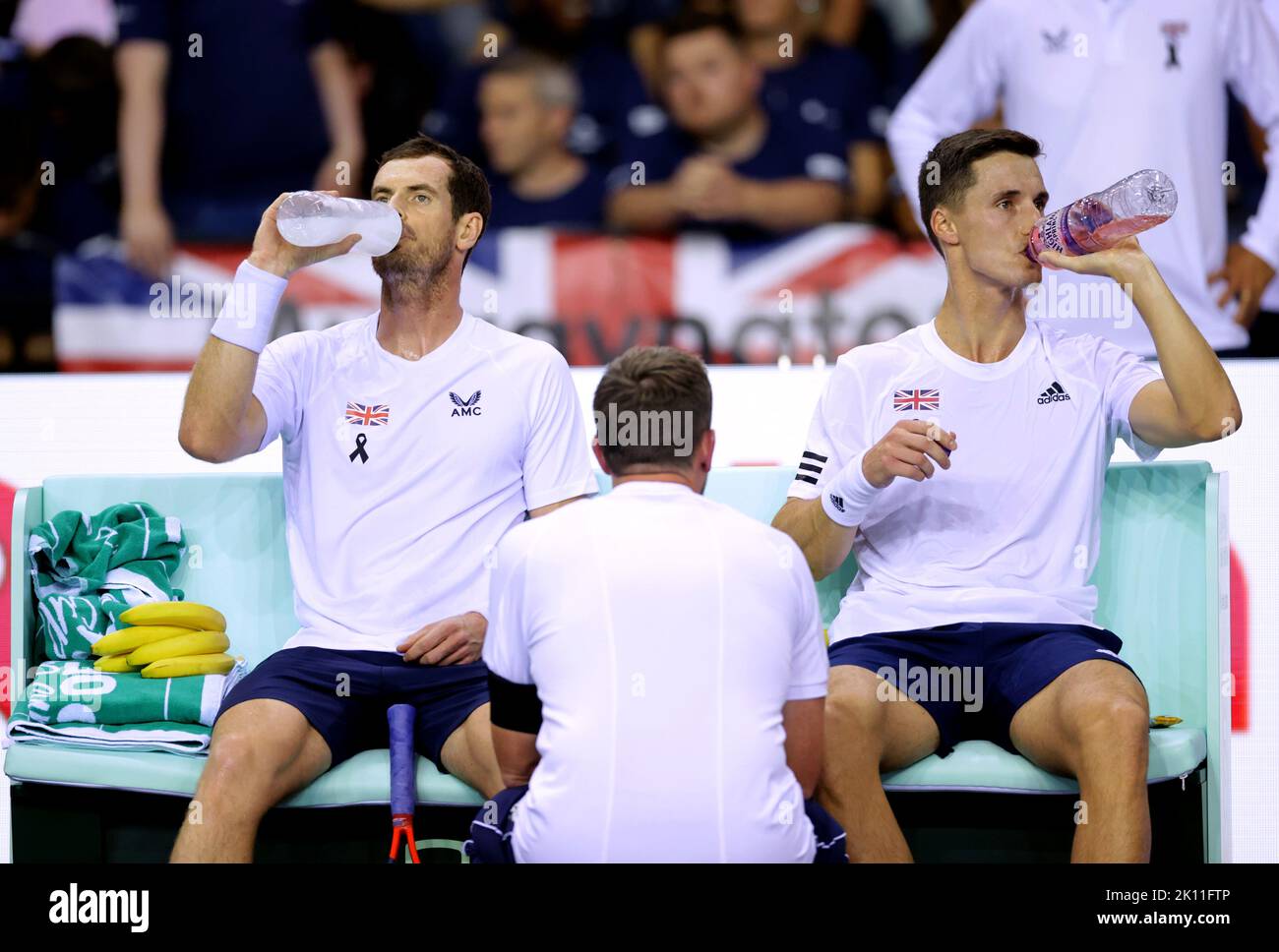 Great Britain's Andy Murray (left) and Joe Salisbury in their doubles ... Great Britain's Andy Murray (left) and Joe Salisbury in their doubles ...