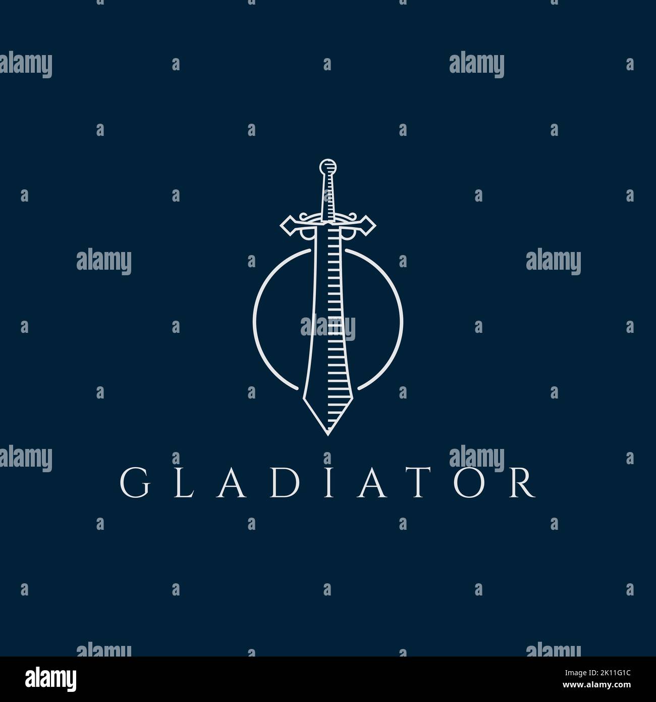 Creative sword with stone illustration. Sword and stone logo design ...