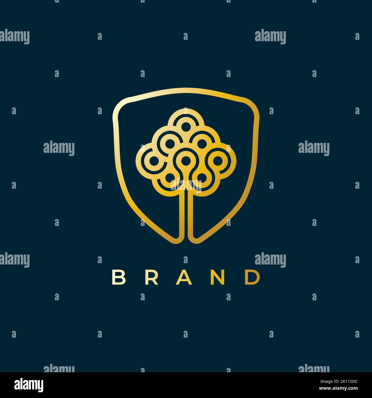 Abstract tree logo design vector template. creative linear tree icon ...