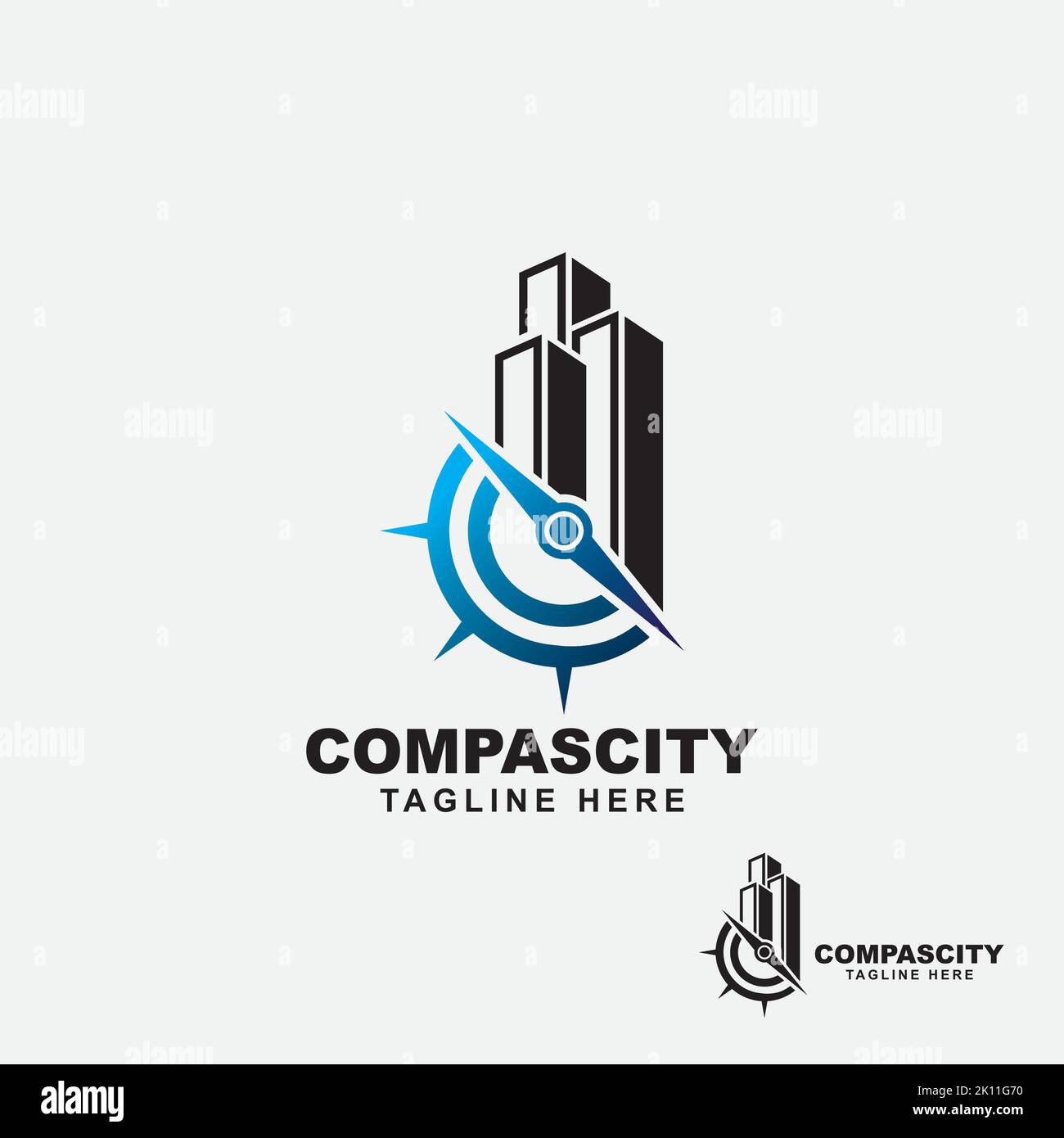 building with compass symbol logo design vector template. Building ...