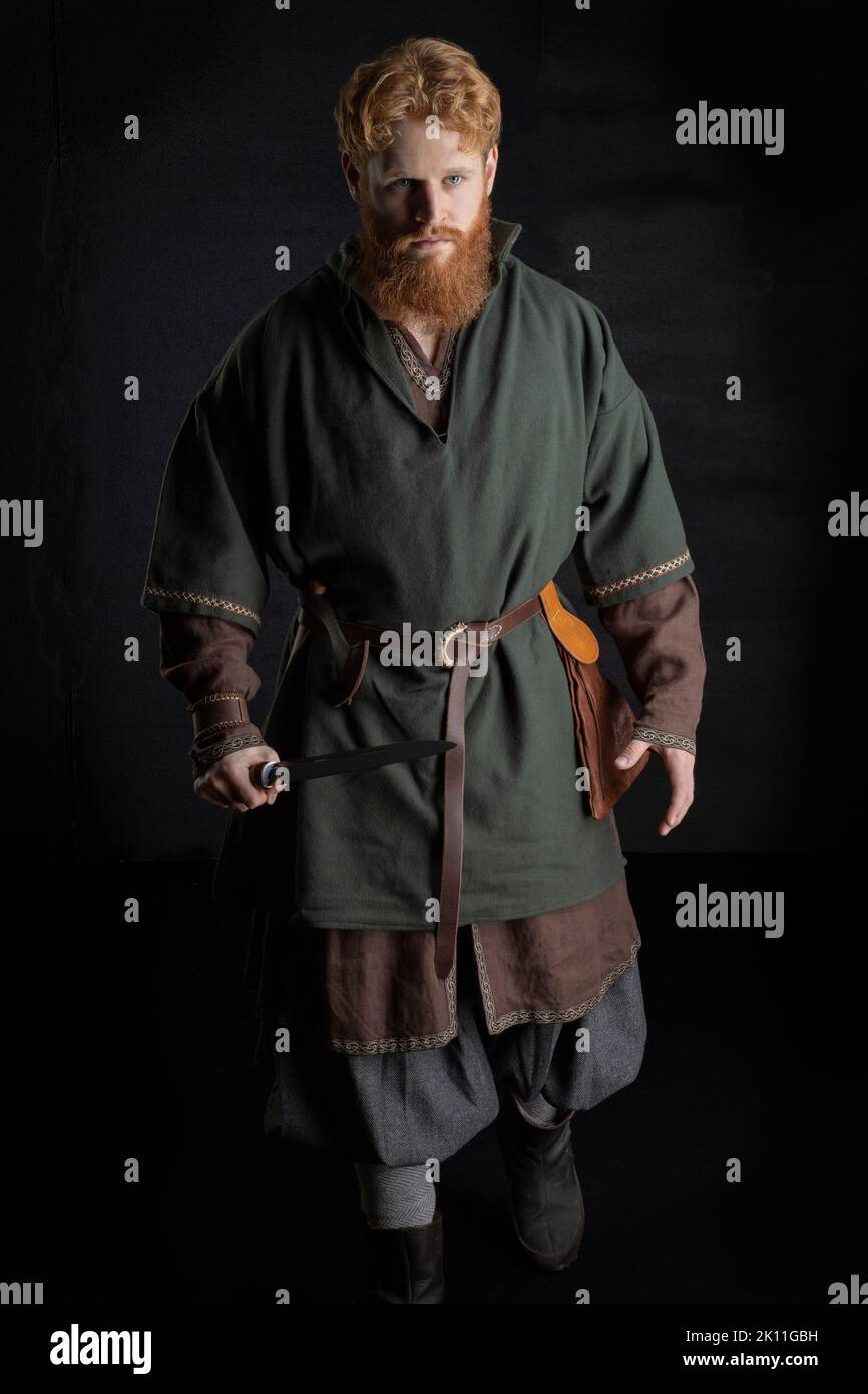 A Viking, Saxon, medieval, or fantasy man with red hair and beard Stock ...