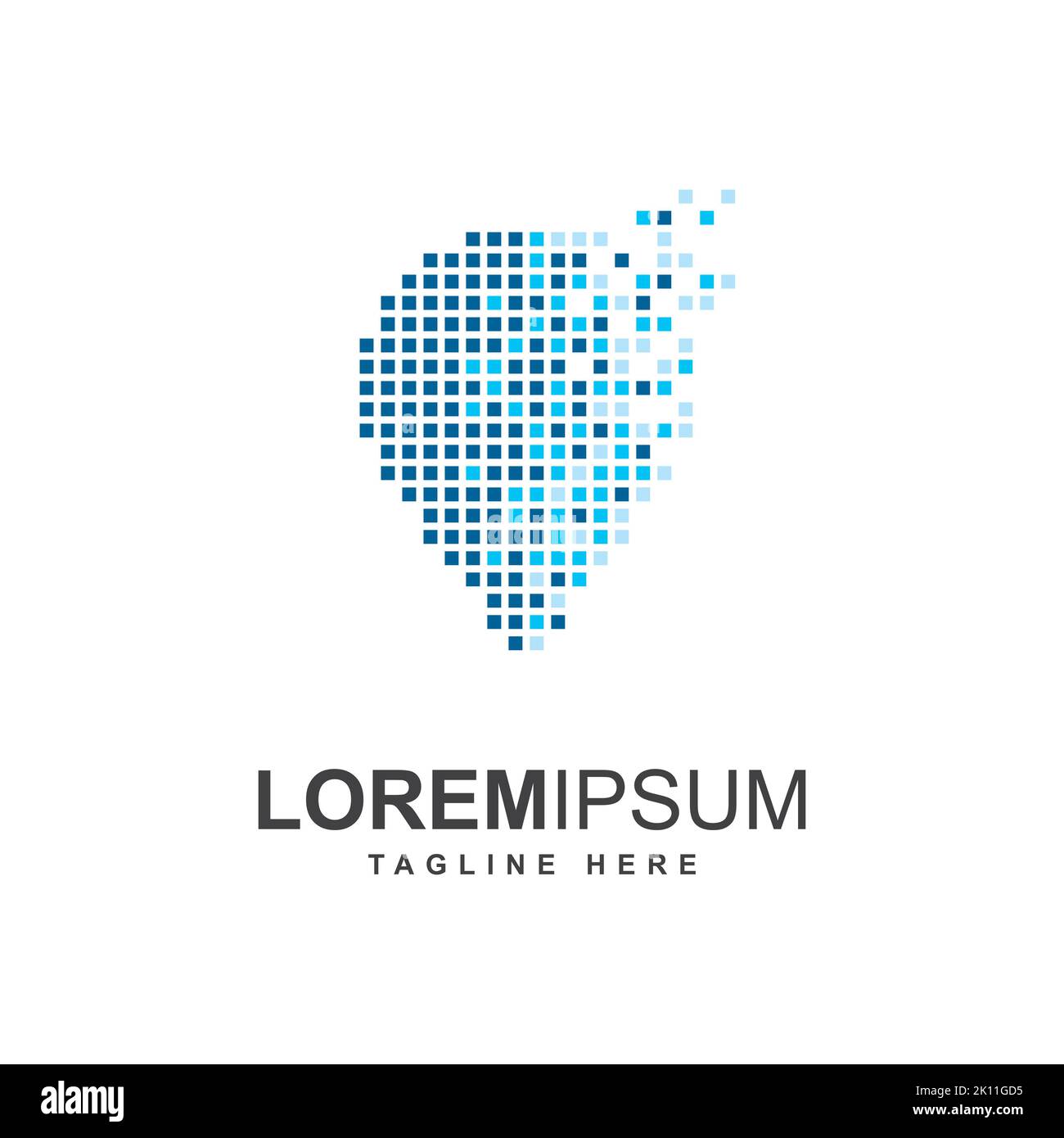 Pin point with pixel symbol logo design template Stock Vector Image ...