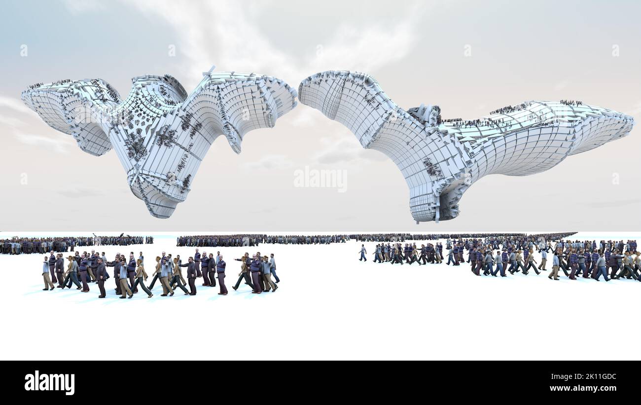 A 3D Illustration of an architectural structure based on the shape and ...