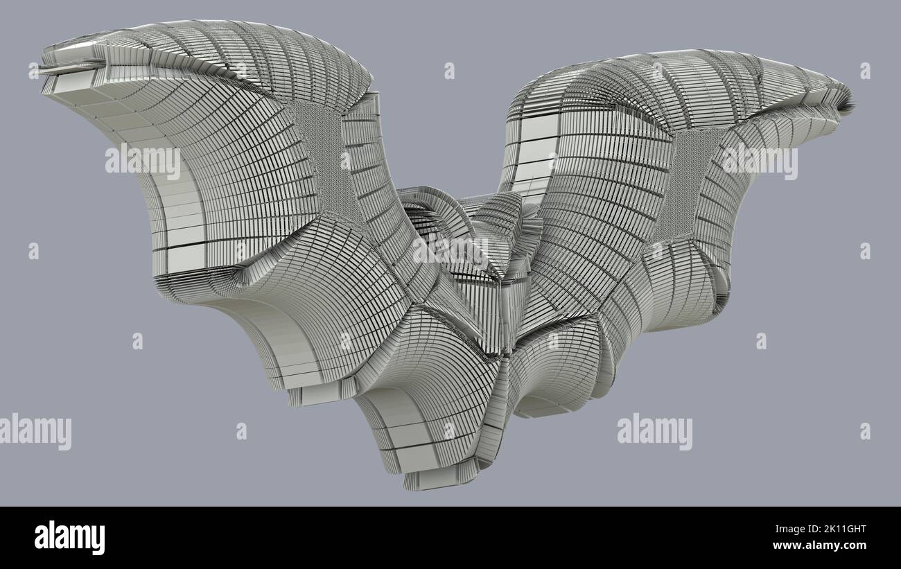 A 3D Illustration of an architectural structure based on the shape and ...