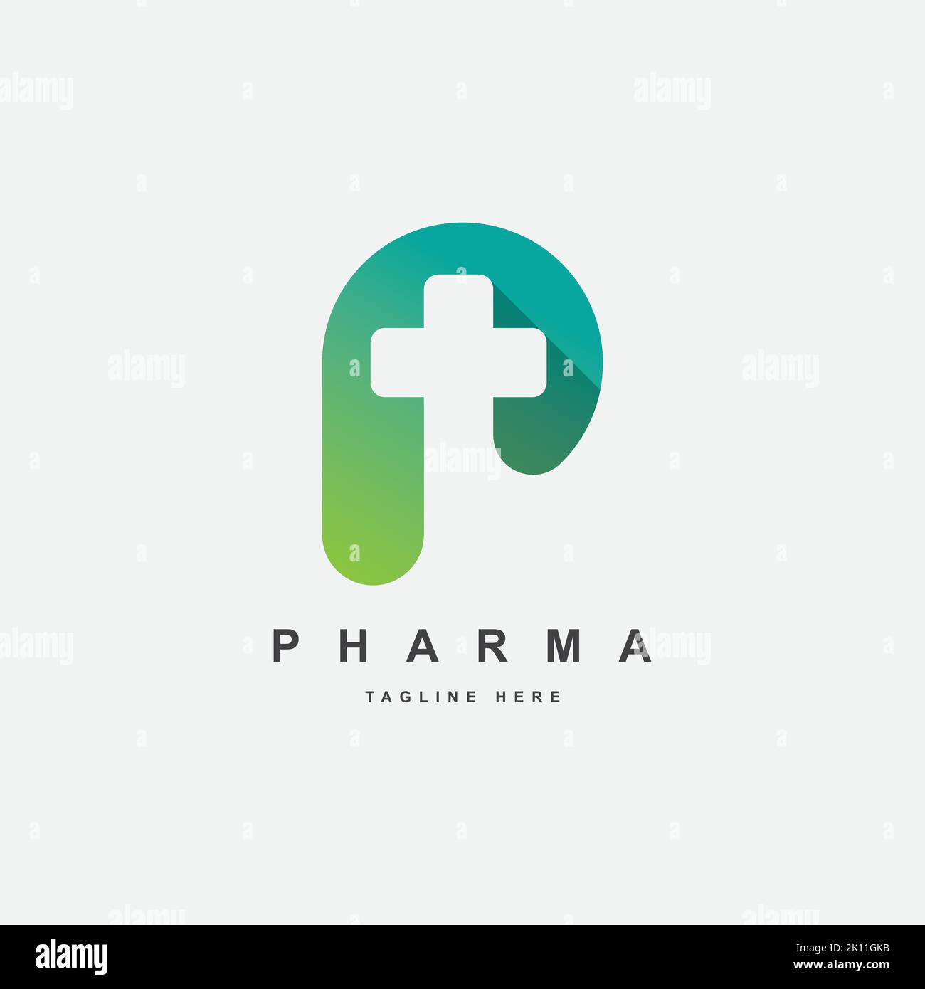 letter P with cross symbol logo design template. Pharmacy logo design ...