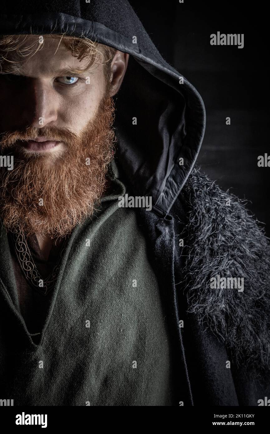 A Viking, Saxon, medieval, or fantasy man with red hair and beard Stock ...